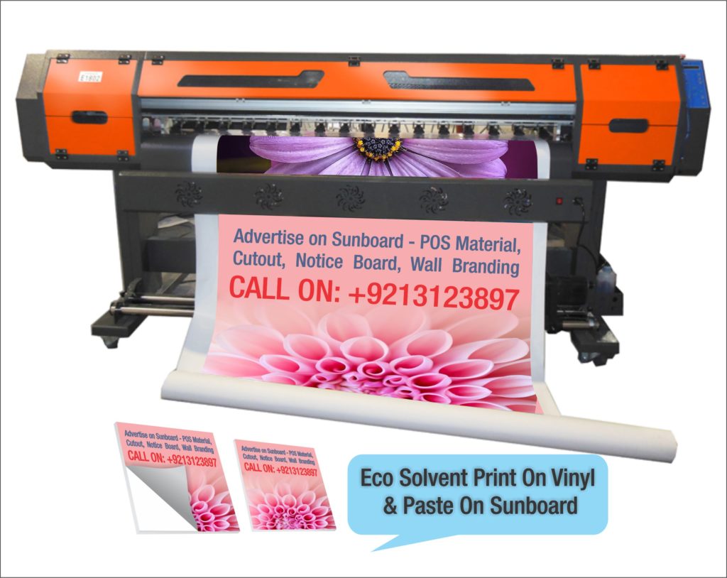 Advertising on Sun Board, Vinyl Print, Direct UV on Sun Board